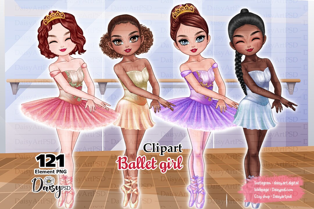 Ballerina Clipart: Ballet Dancer PNG Graphics (digital Download) - Etsy