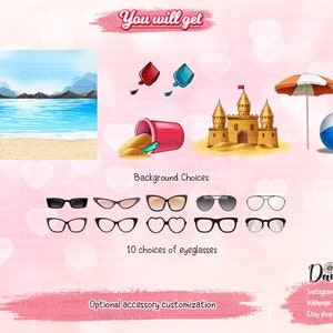 Summer Beach Family Clipart: Vacation PNG Graphics (instant Download ...