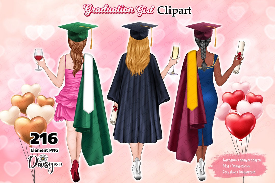 Graduation Girl Clipart: Customizable PNG Design (digital Download) - Etsy