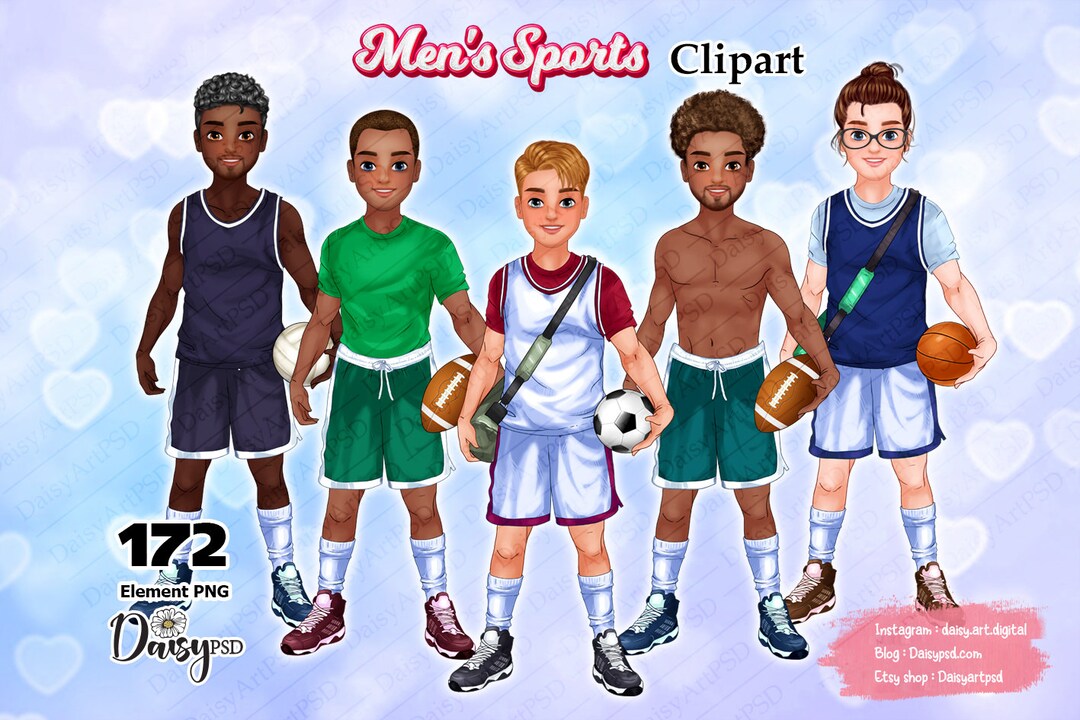 Man Playing Sports, Football Clipart, Baseball Clipart, Basketball ...