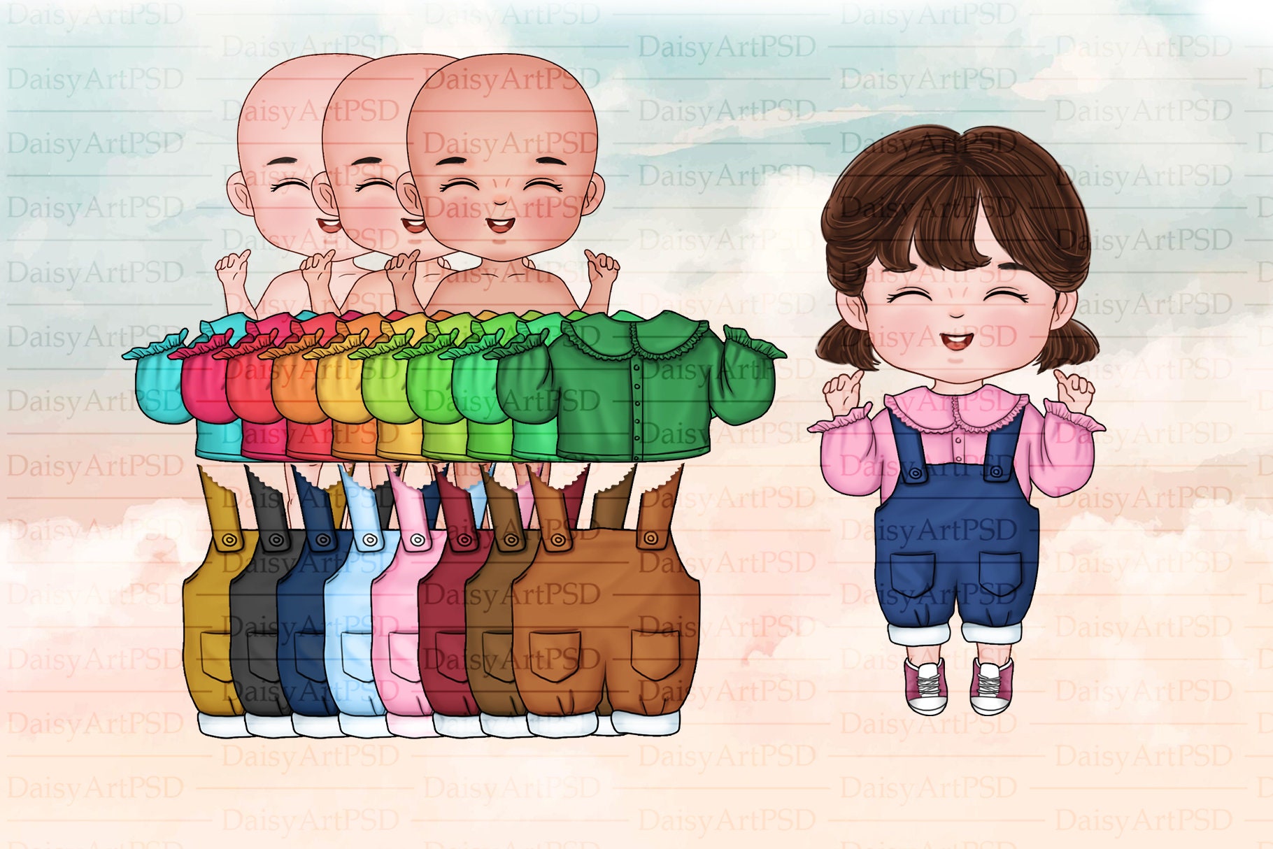 Children Clipart Girl Chibi Cute Kids Clipart Children - Etsy