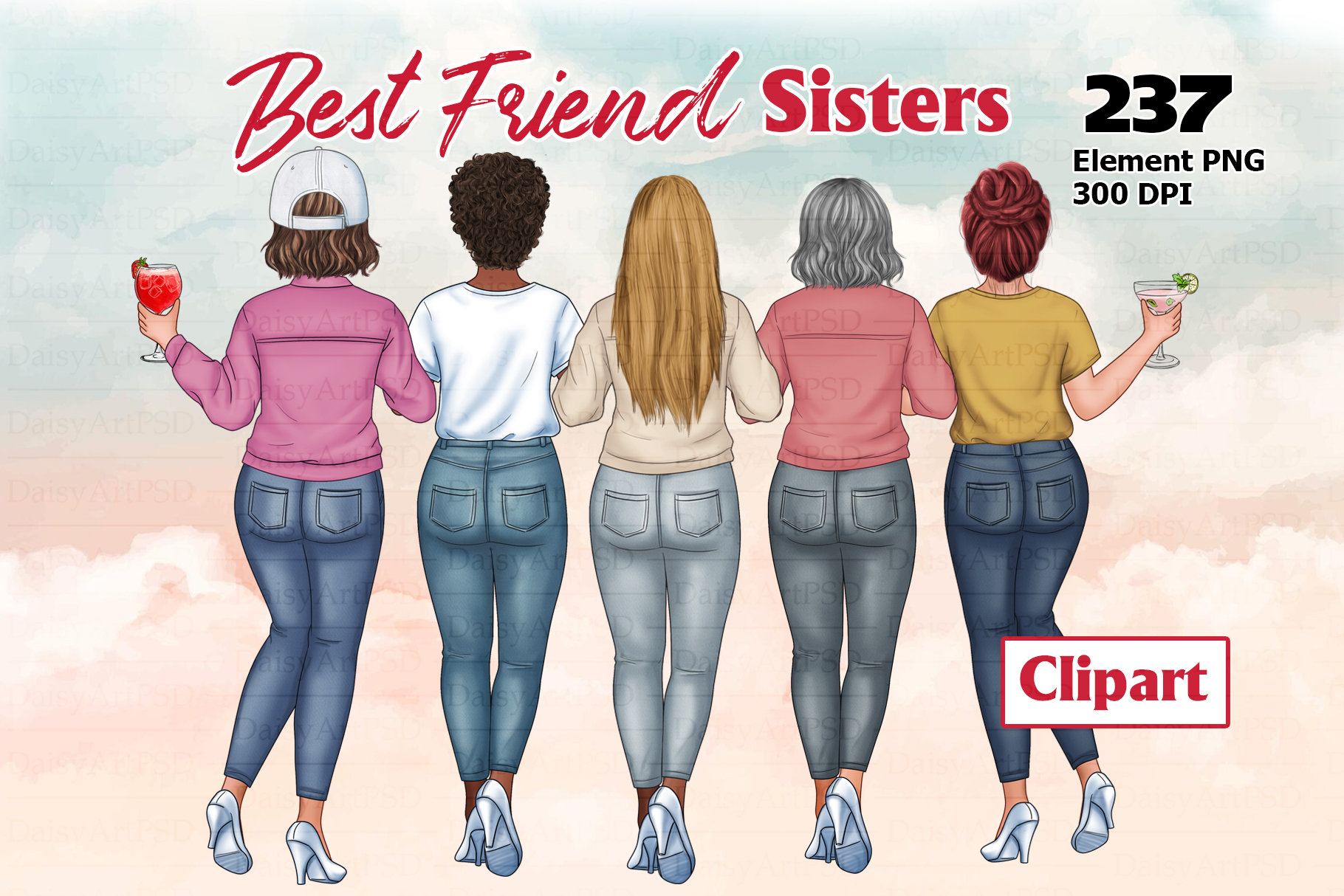 Best Friends Clipart, Besties Clipart, Sisters Stick Together ...