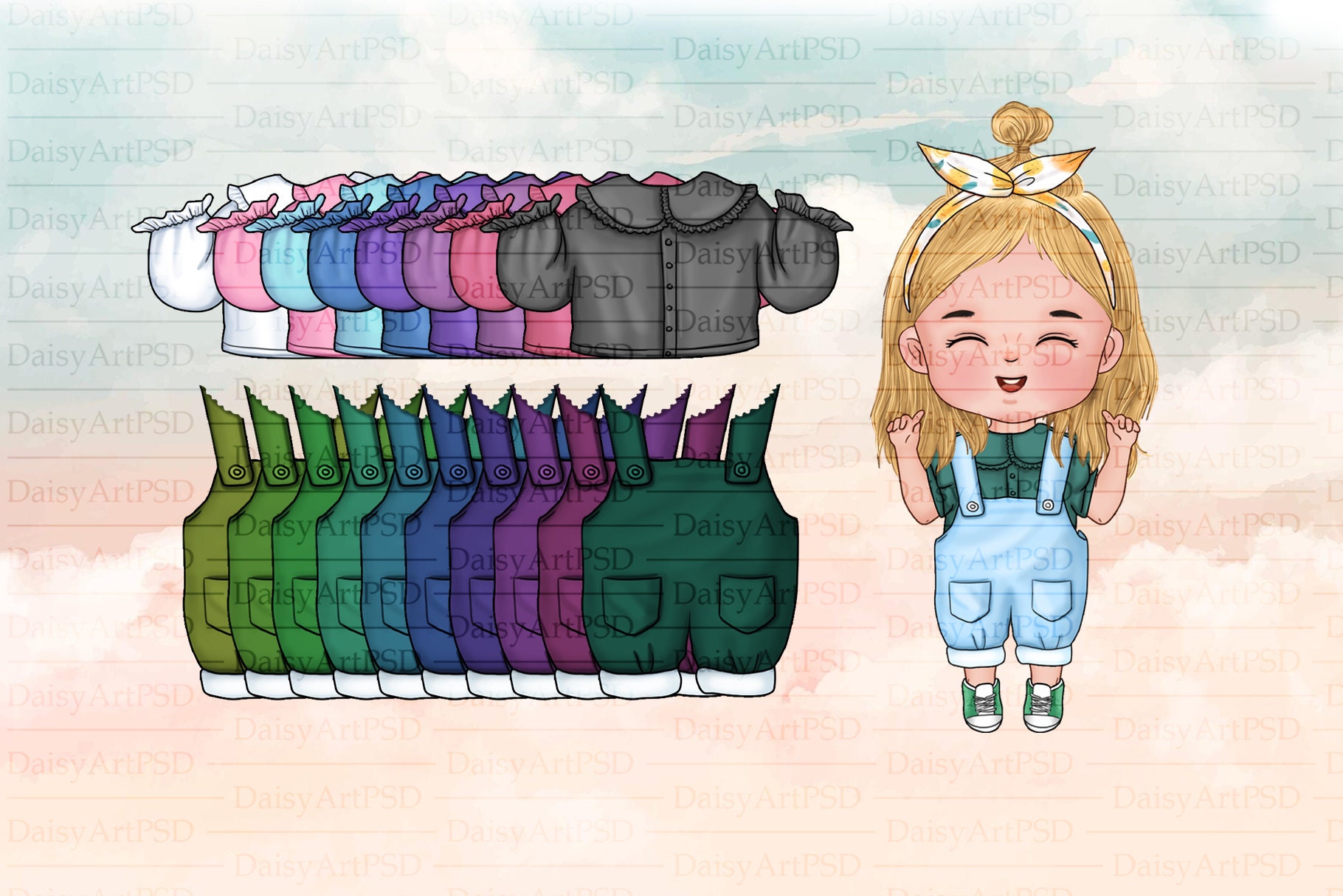 Children Clipart Girl Chibi Cute, Kids Clipart, Children Clipart, Girl ...