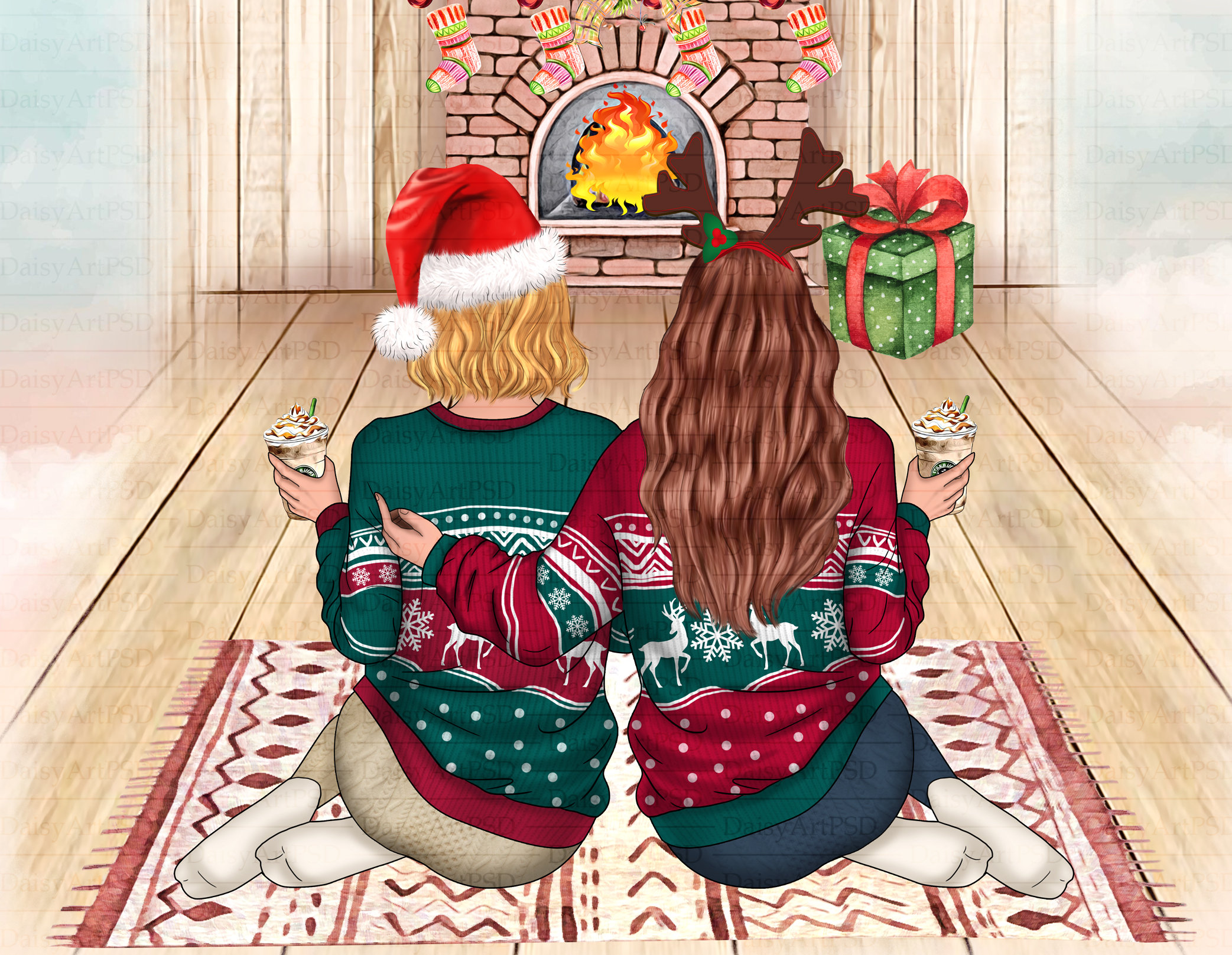 Christmas Best Friend Clipart. Clipart Soul Sisters. Clipart - Etsy
