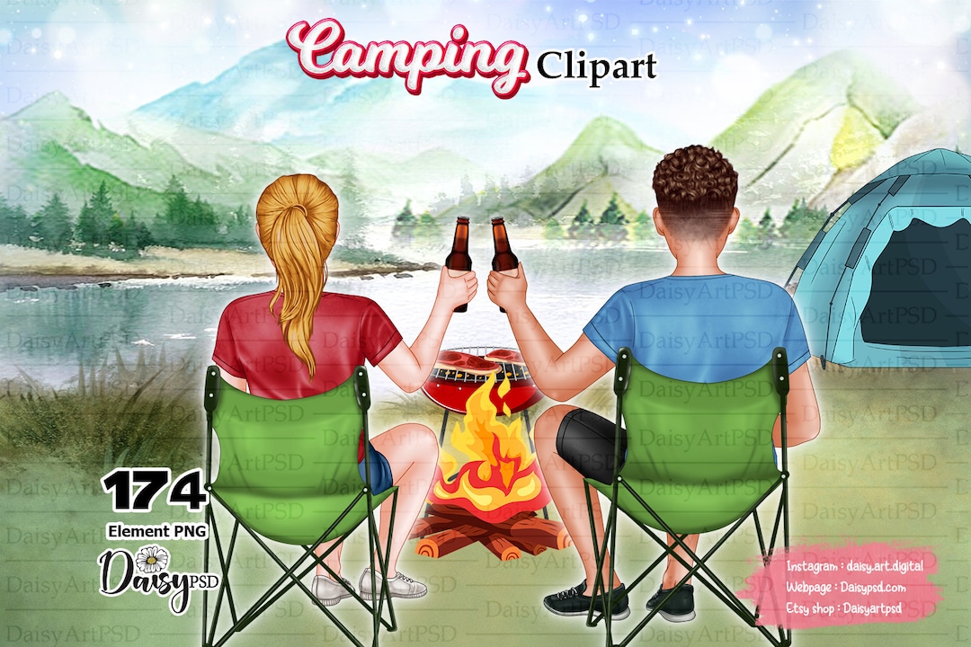 Camping Clipart: "camping Couple Clipart". Best Friends Travel Together ...