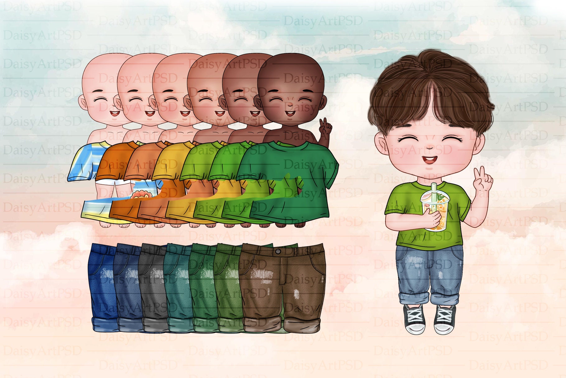 Children Clipart Boys Chibi Cute Kids Clipart Children Boy - Etsy