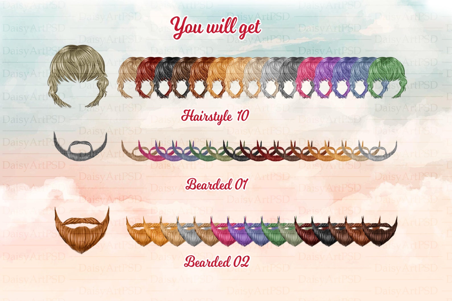 Hairstyles Men Clipart: hair CHIBI PART 02 Custom - Etsy