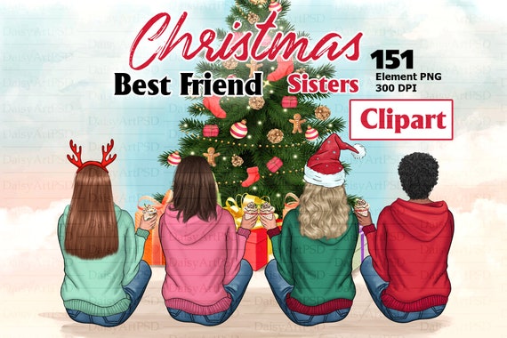 Christmas Best Friend Clipart Soul Sisters Clipart Sister - Etsy