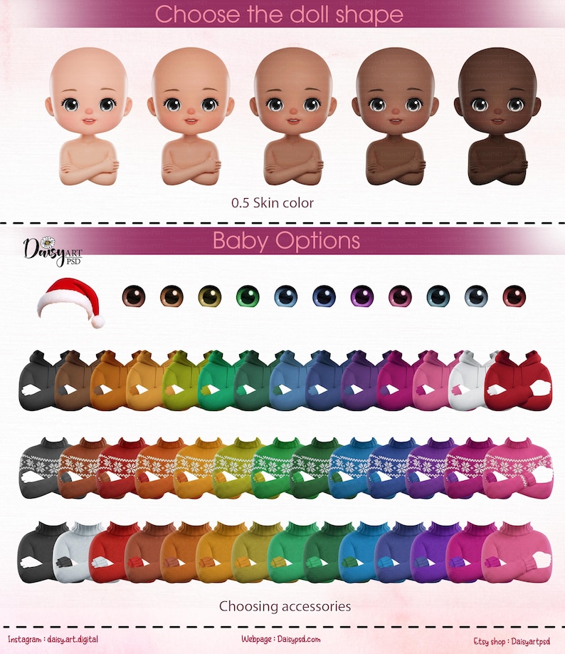 Personalized 3D Dolls, Big Christmas Family Clipart 3D: Winter Holiday ...