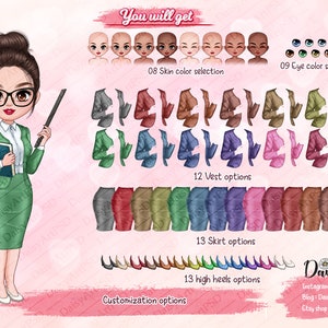 Teacher Chibi Clipart: Back to School PNG (digital Image) - Etsy