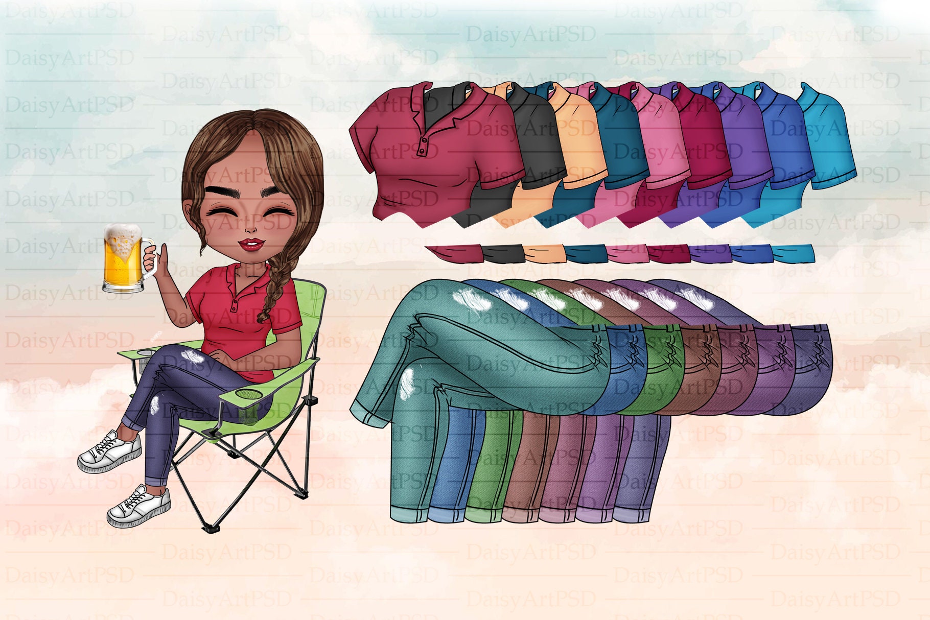 Camping Girl Chibi Clipart: Best Friends, Summer Camp (PNG) - Etsy