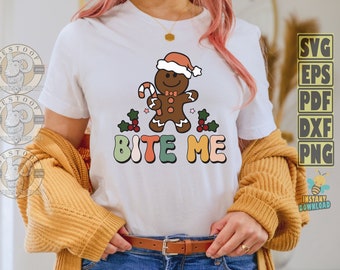 Gingerbread Man Bite Me Png - Etsy