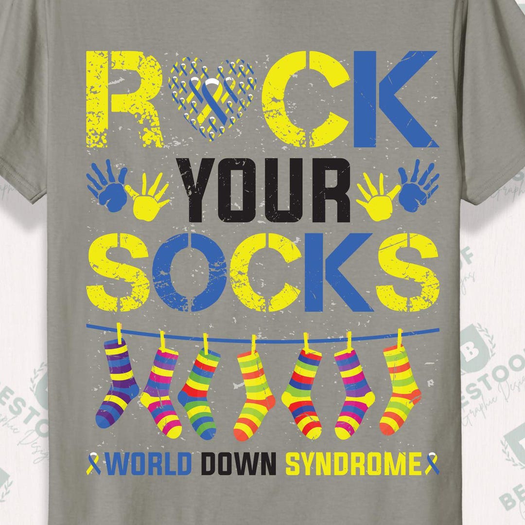 Rock Your Socks World Down Syndrome Day Svg Png, Awareness T21 Teacher ...