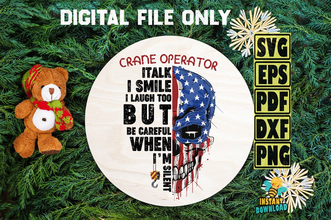 Crane Operator Skull Hard Hat SVG Crane Operator or Rigger - Etsy