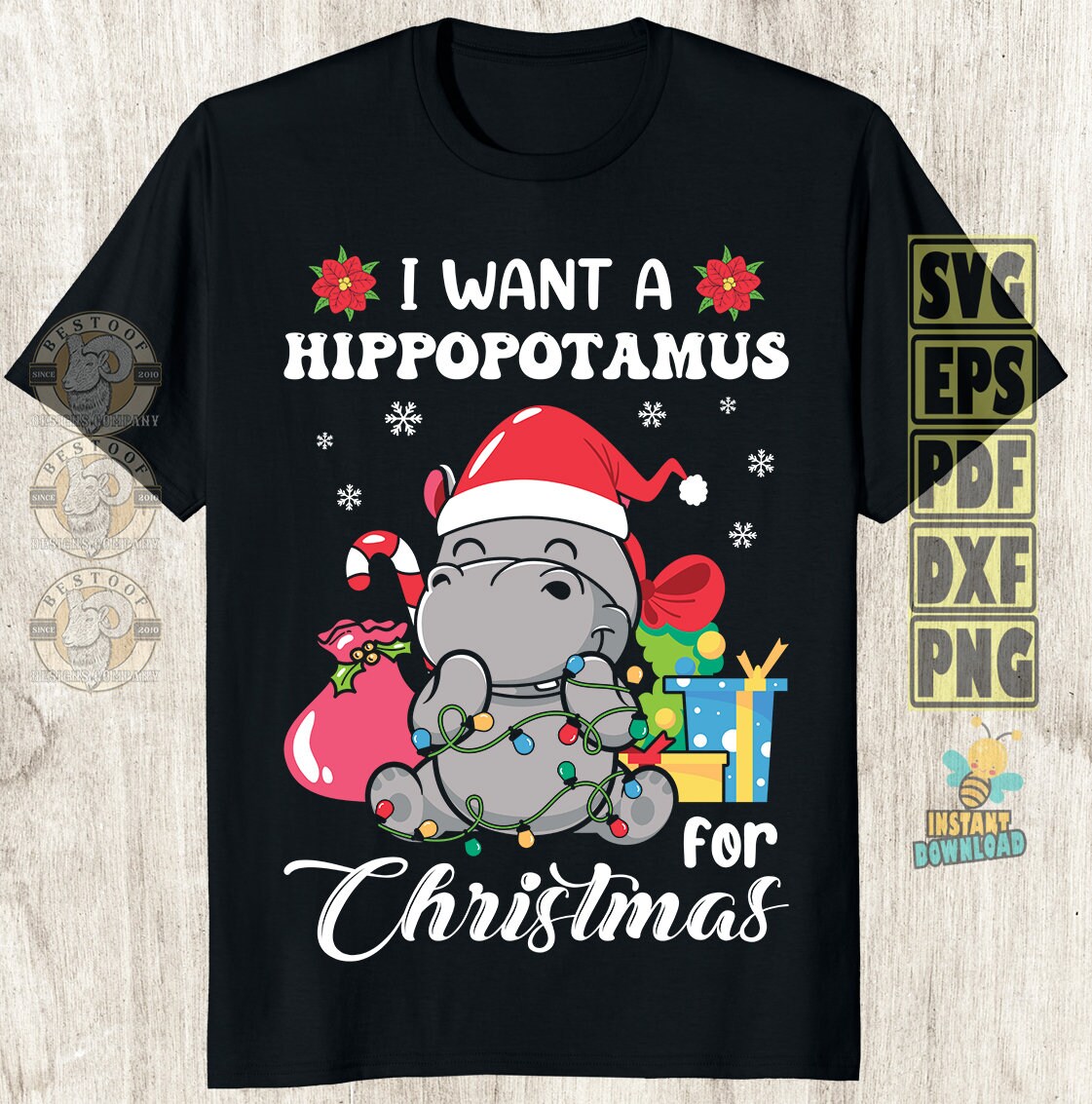 I Want a Hippopotamus for Christmas Pnghippo Digital Download - Etsy