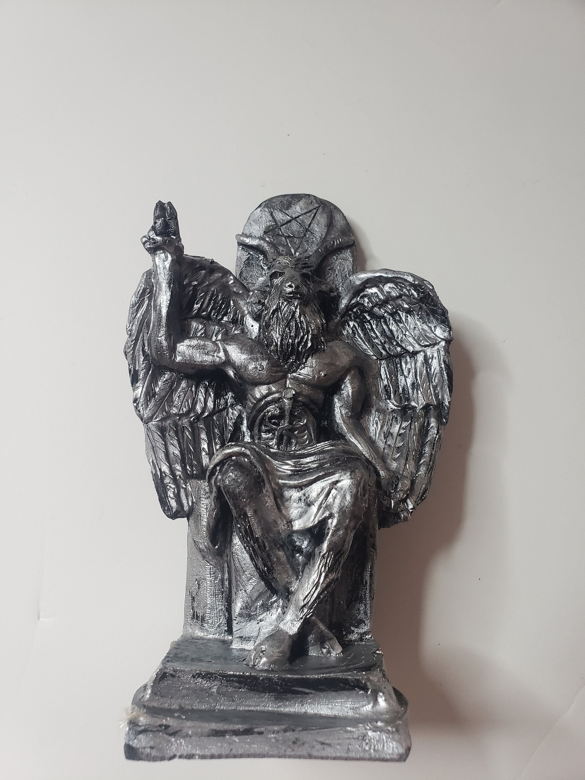 Large 15quot Tall Templar Sabbatic Goat Baphomet Satan Statue