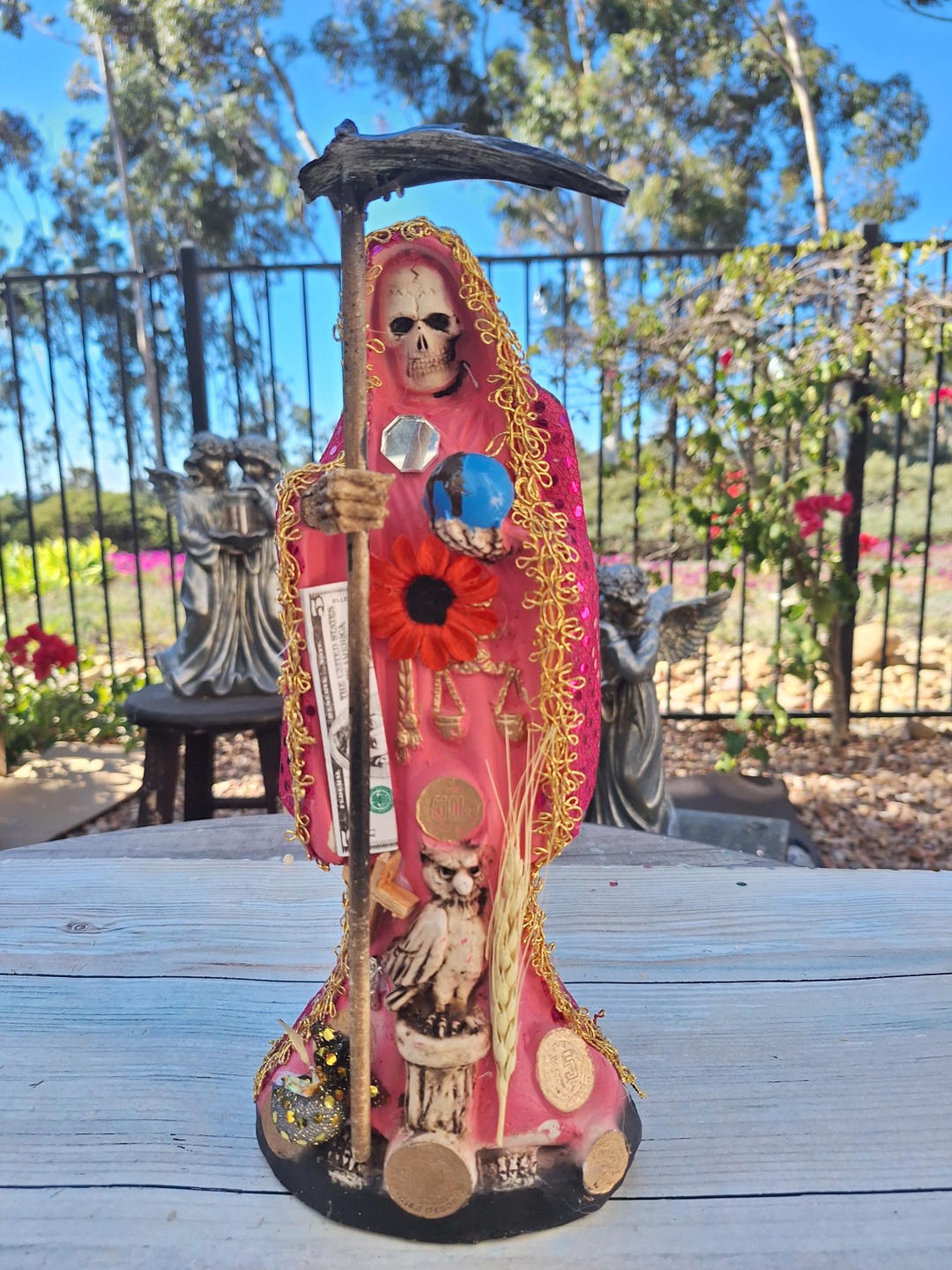 Santa Muerte Color Pink 13 Holy Death Statue / Grim Reaper/ Dressed ...