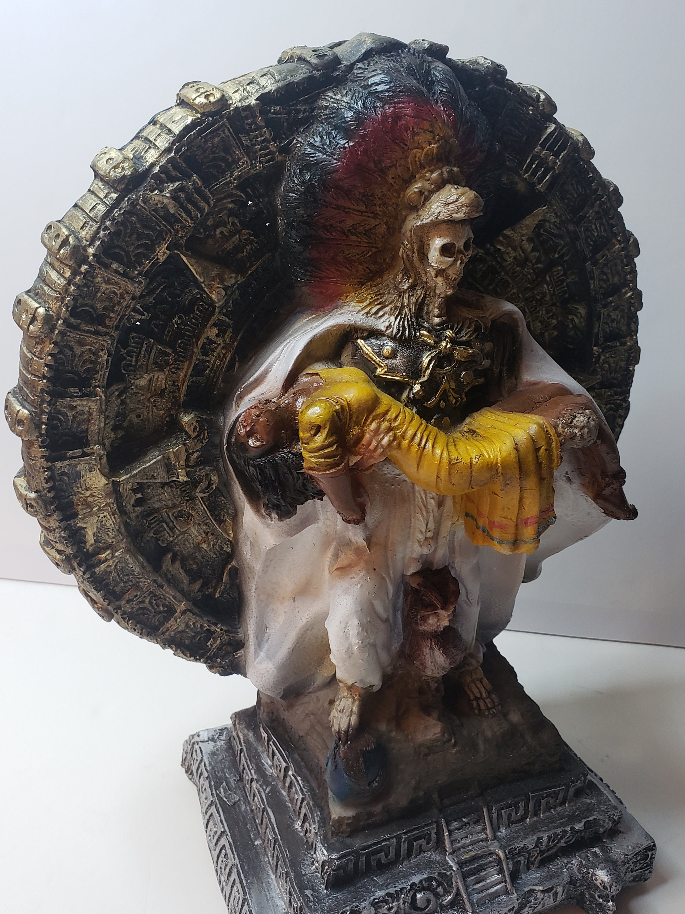 Santa Muerte Bendesida Azteca/ Aztec Calendar/ Holding a Girl/ | Etsy