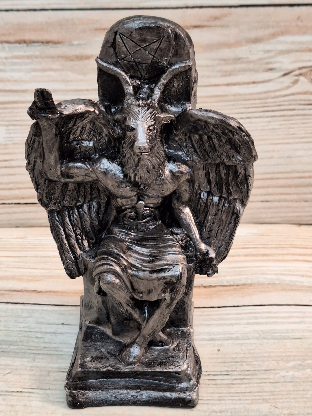 Templar Sabbatic Goat Baphomet Satan Medium 7" X 5" Color Silver ...