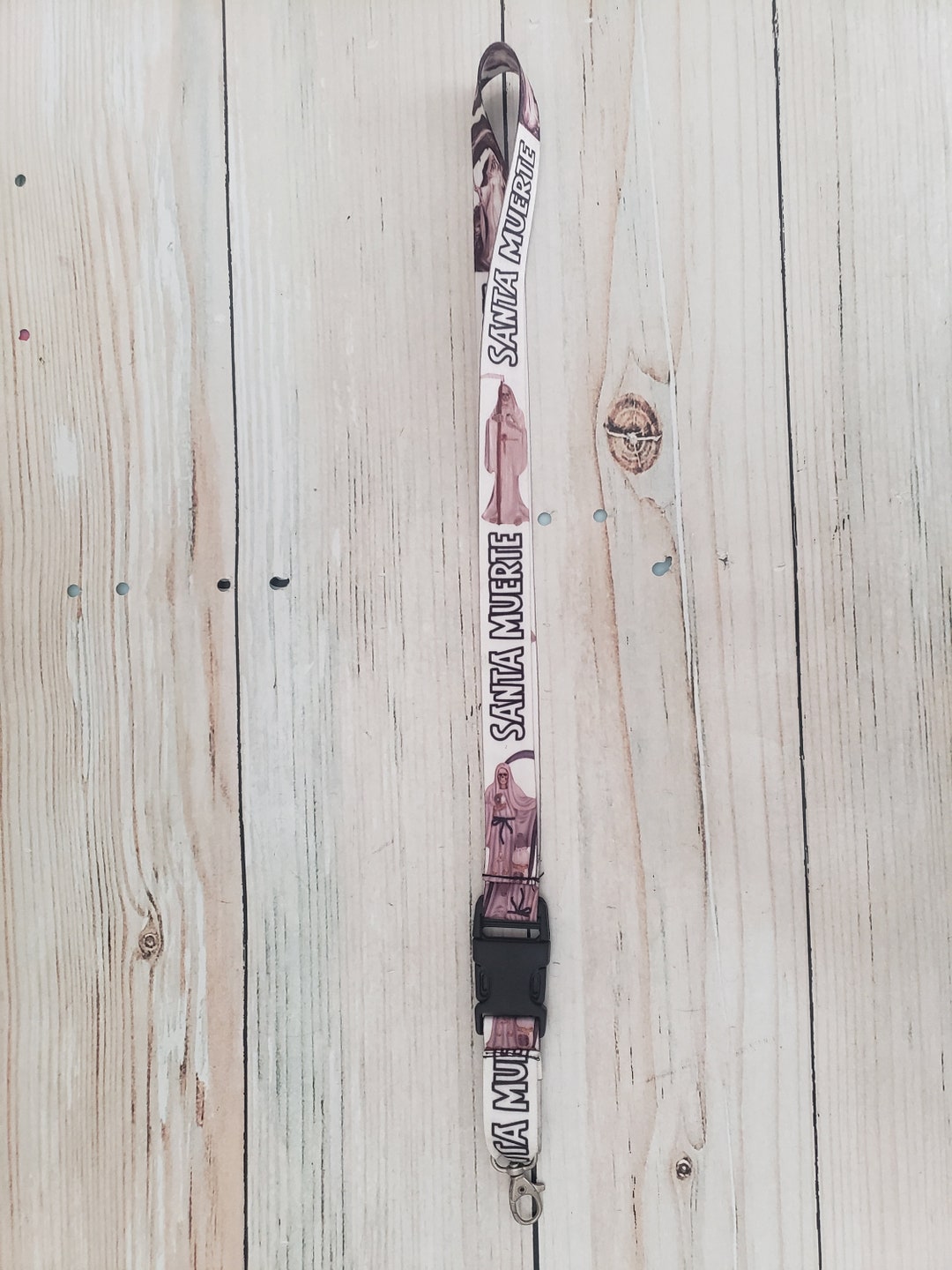 Santa Muerte White Lanyard Keychain - Skinny Lady - Witchcraft - Health ...