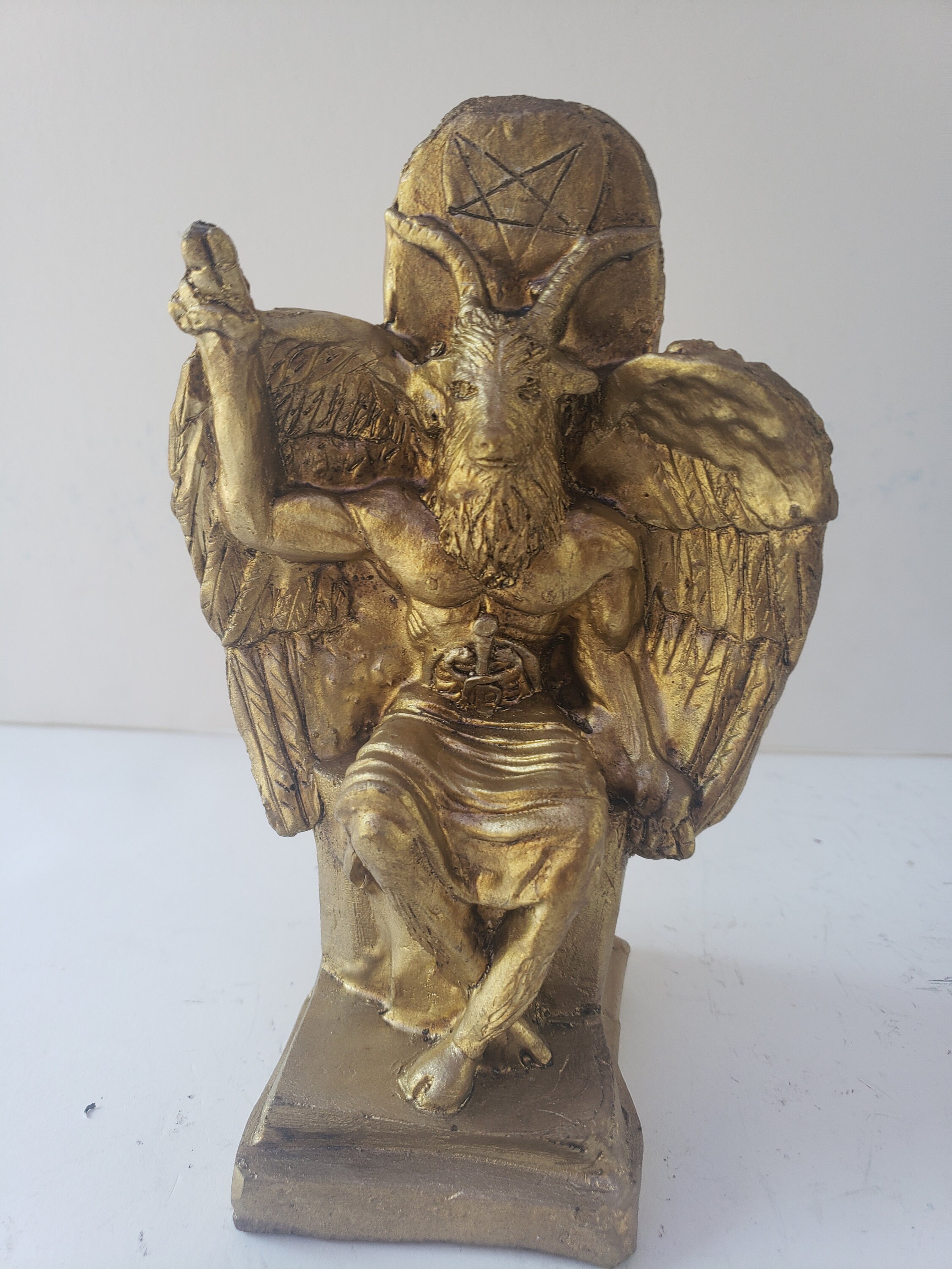 Large 15quot Tall Templar Sabbatic Goat Baphomet Satan Statue