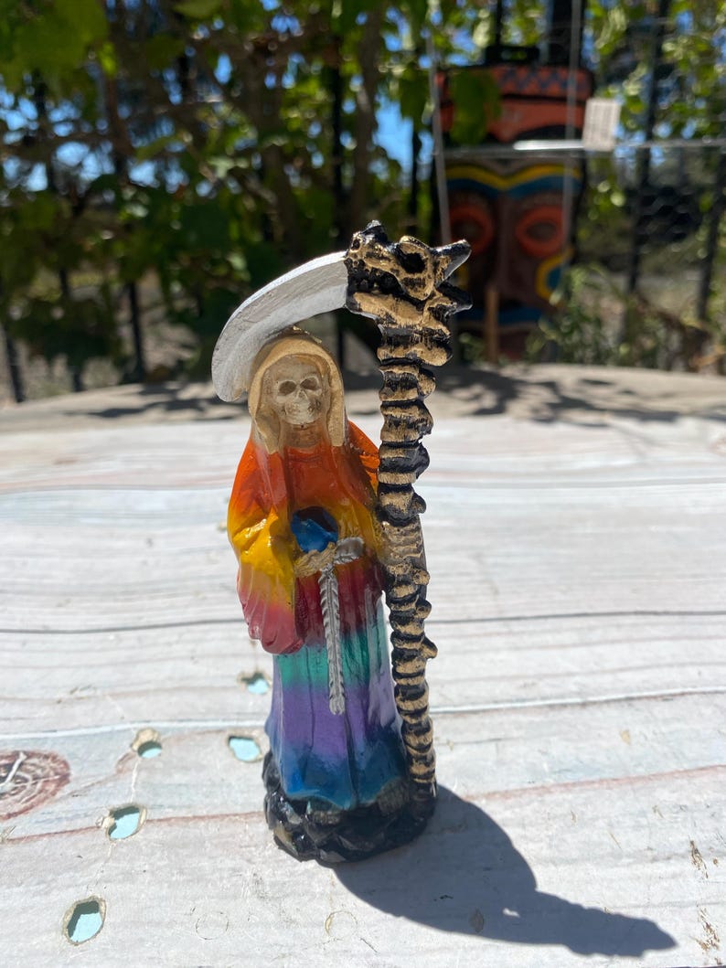 Rainbow Santa Muerte Statue, Holy Death Santisima (5.5") - Etsy