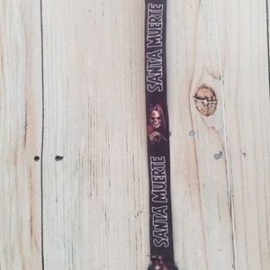 Santa Muerte Black Lanyard Keychain - Skinny Lady - Witchcraft ...