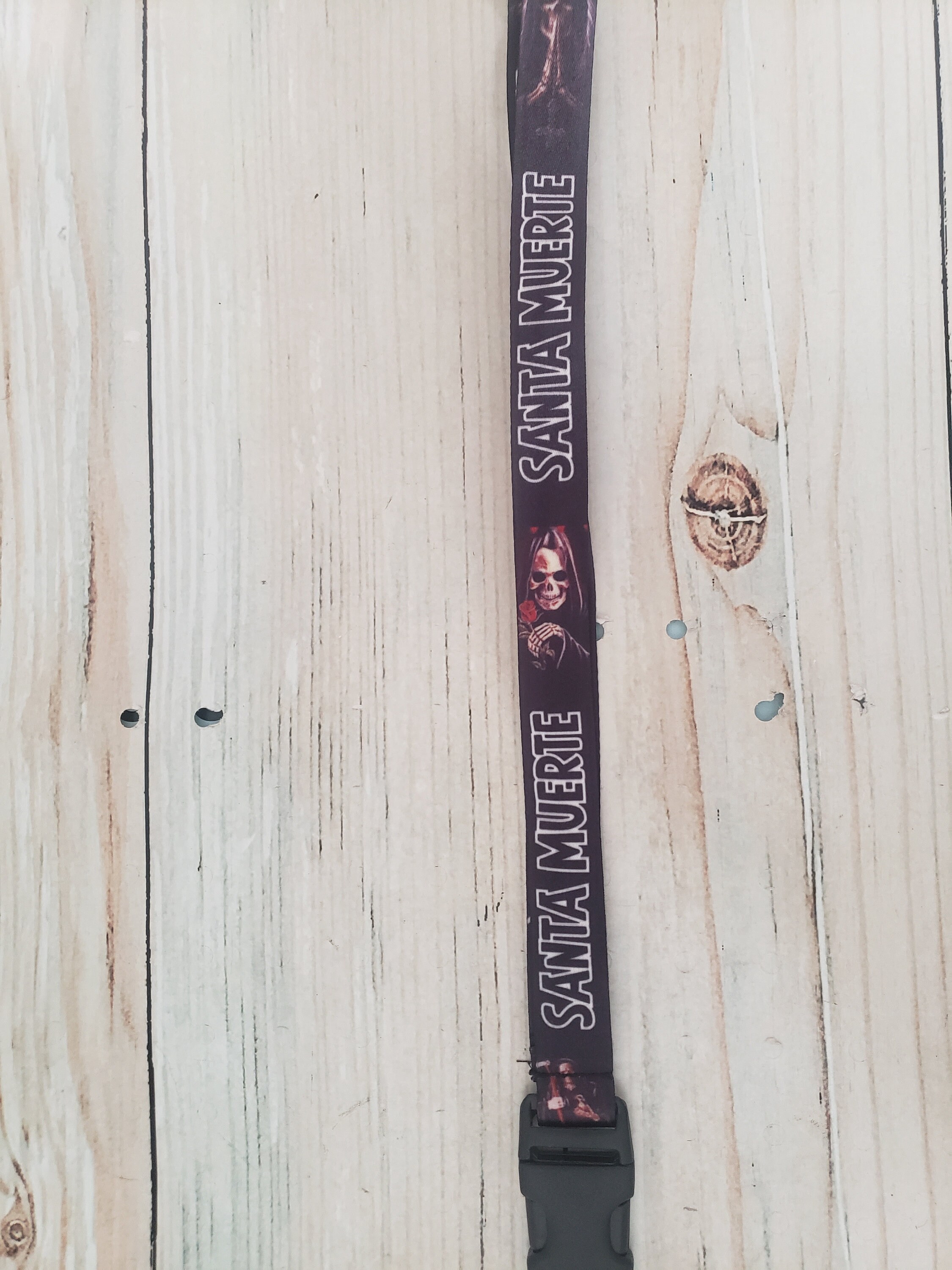 Santa Muerte Black Lanyard Keychain - Skinny Lady - Witchcraft ...