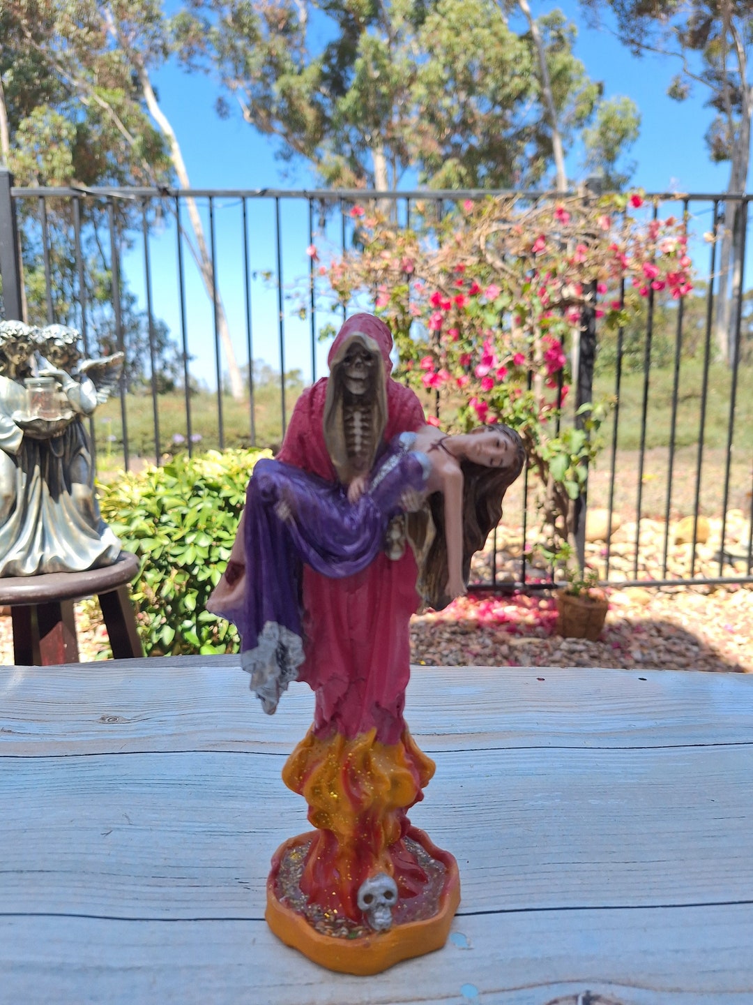 Santa Muerte Color Pink 10" Holy Death Statue/ Health / Curada / Color ...