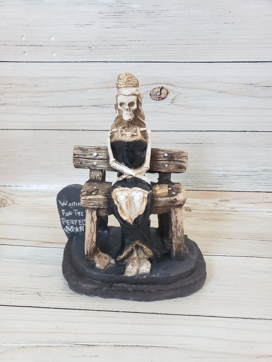 Santa Muerte Color Black Size 11 X 9 Bride / Holy Dead Statue / Grim ...