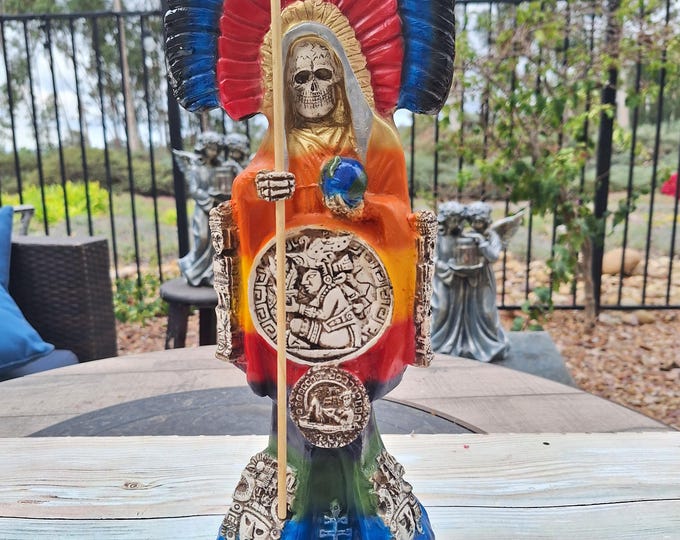 Santa Muerte Bendesida Azteca 17 Rainbow Holy Death Fix Grim Reaper ...