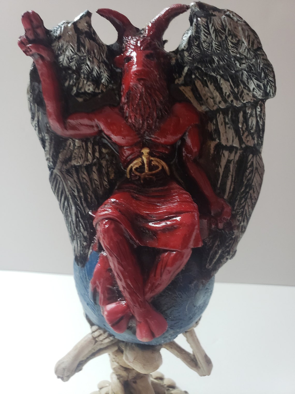 Large 15quot Tall Templar Sabbatic Goat Baphomet Satan Statue