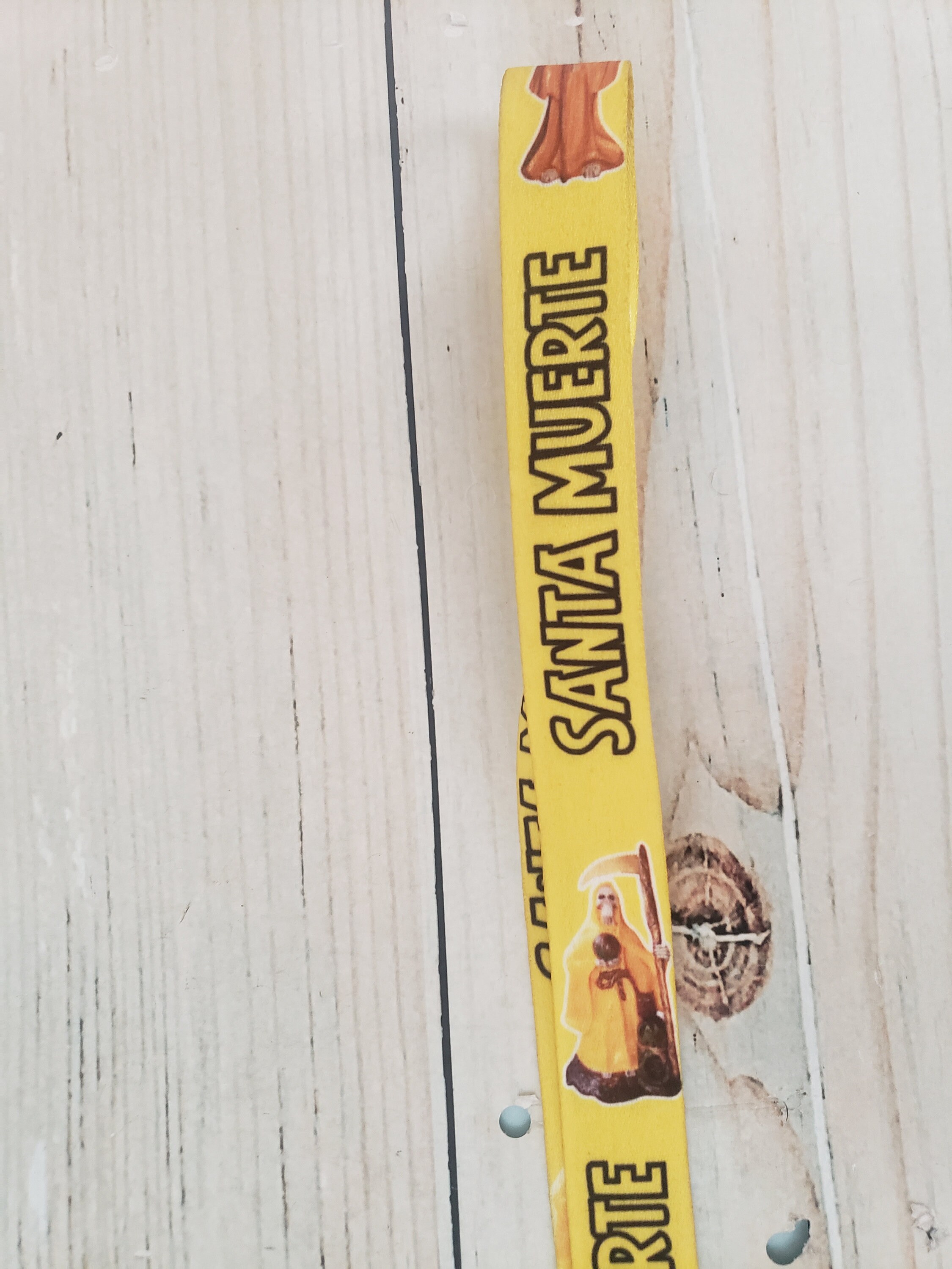 Santa Muerte Yellow Lanyard Keychain: Skinny Lady - Etsy