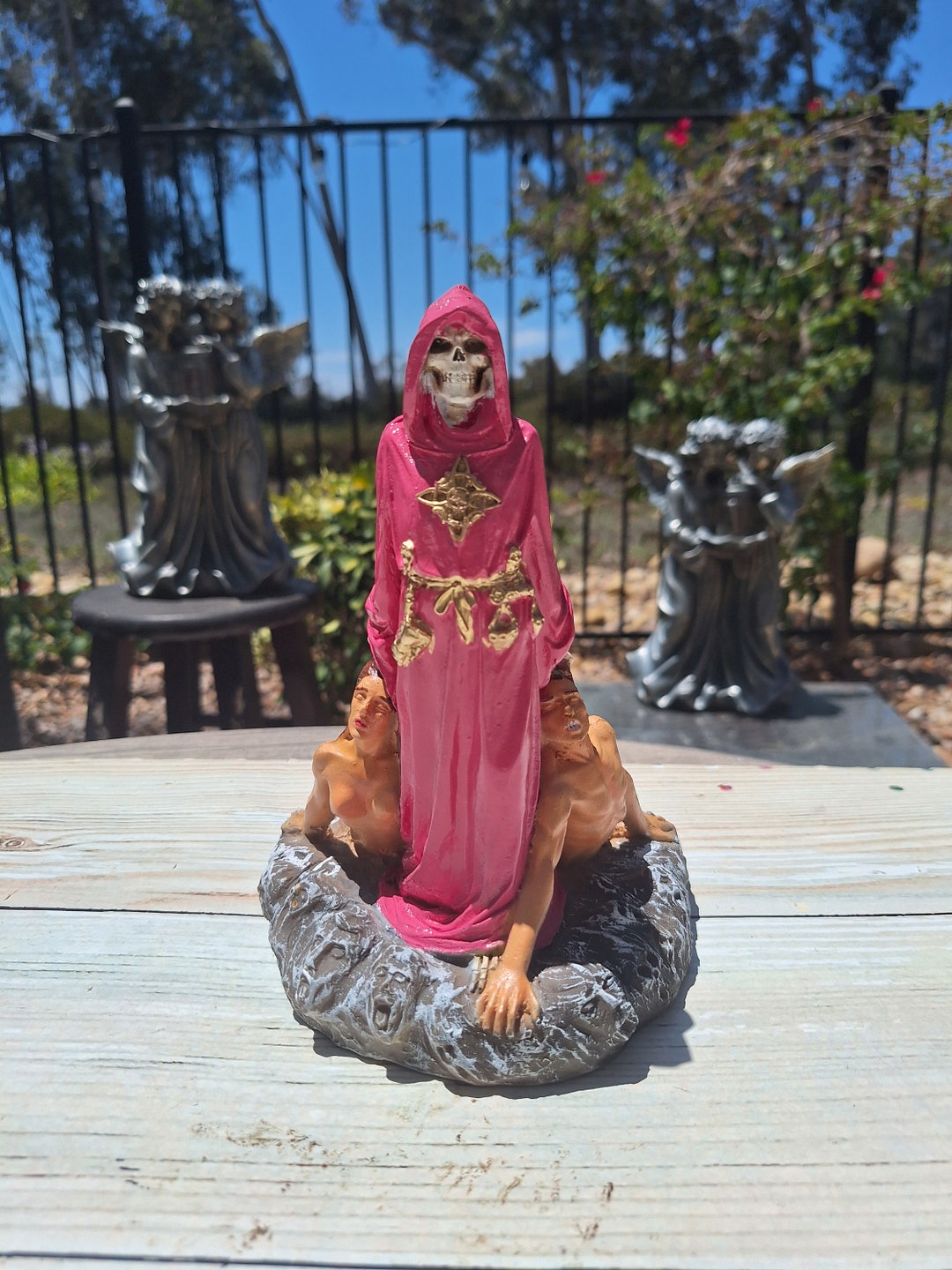 Santa Muerte Color Pink 9"x6" Holy Death Statue/ Health / Curada ...