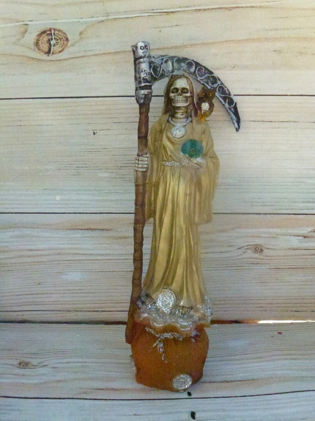 Santa Muerte Color Gold 12.5 Holy Death Statue/ Health / - Etsy