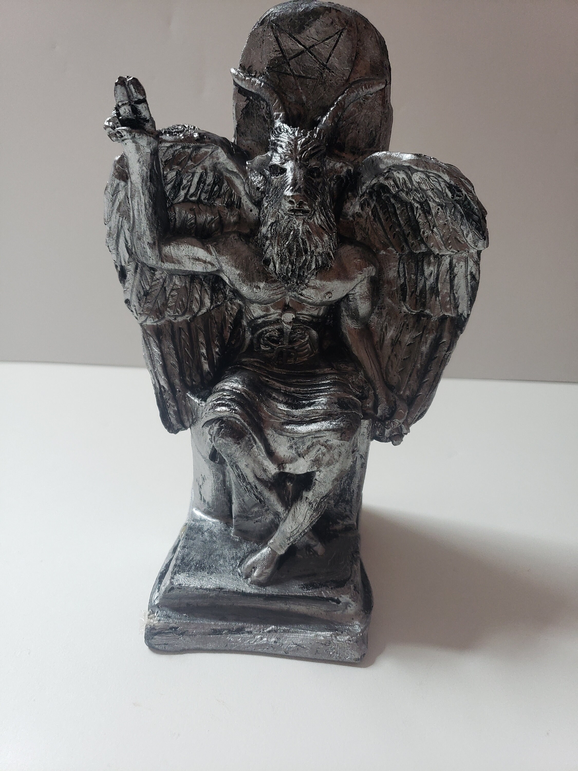 Large 15quot Tall Templar Sabbatic Goat Baphomet Satan Statue