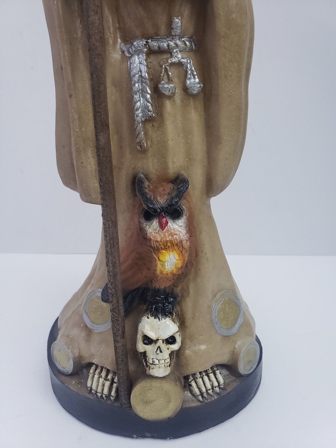 Santa Muerte Color Bone 13" Holy Death Statue / Grim Peaper / Curada ...