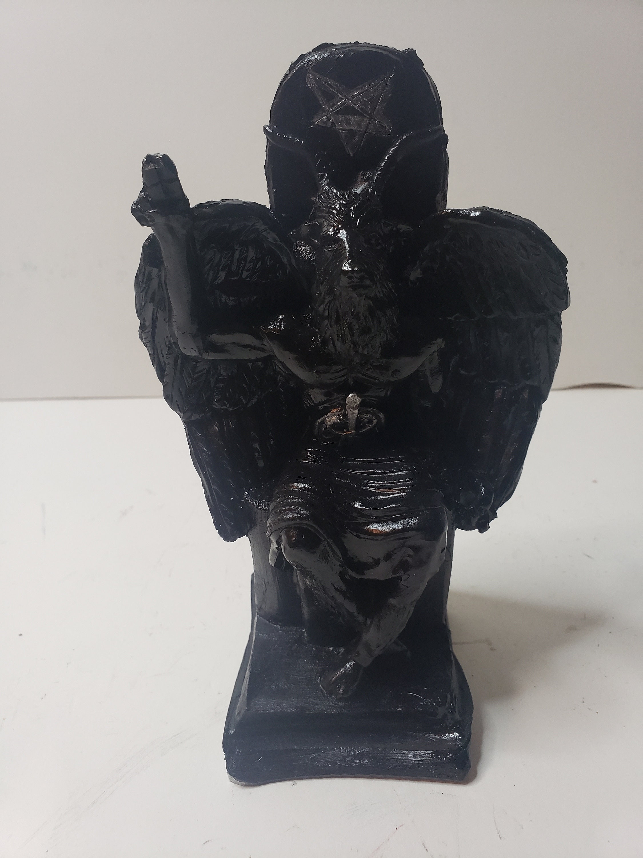 Large 15quot Tall Templar Sabbatic Goat Baphomet Satan Statue