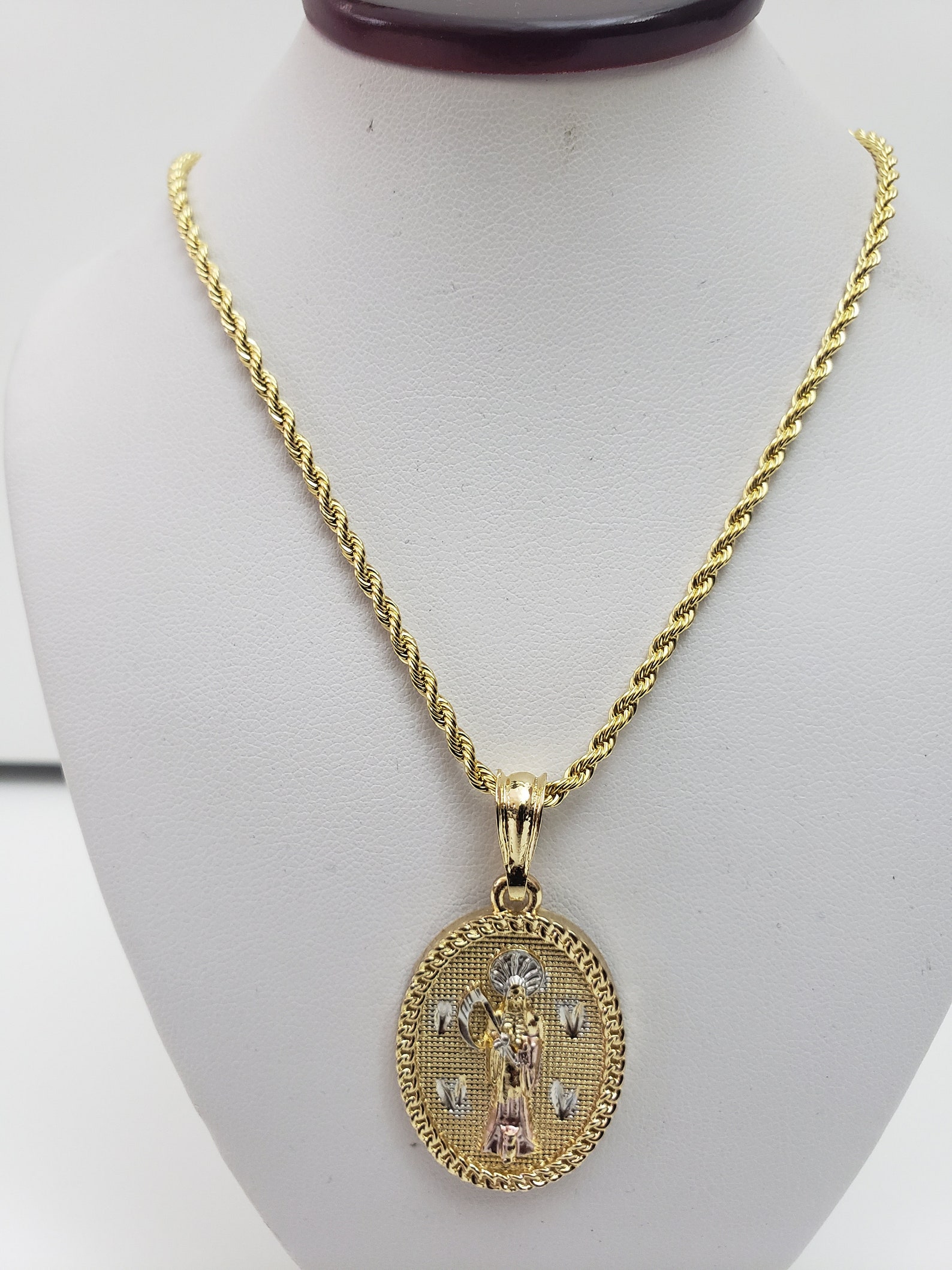 Santa Muerte Gold Plated Rope Necklace Brand New Chain - Etsy