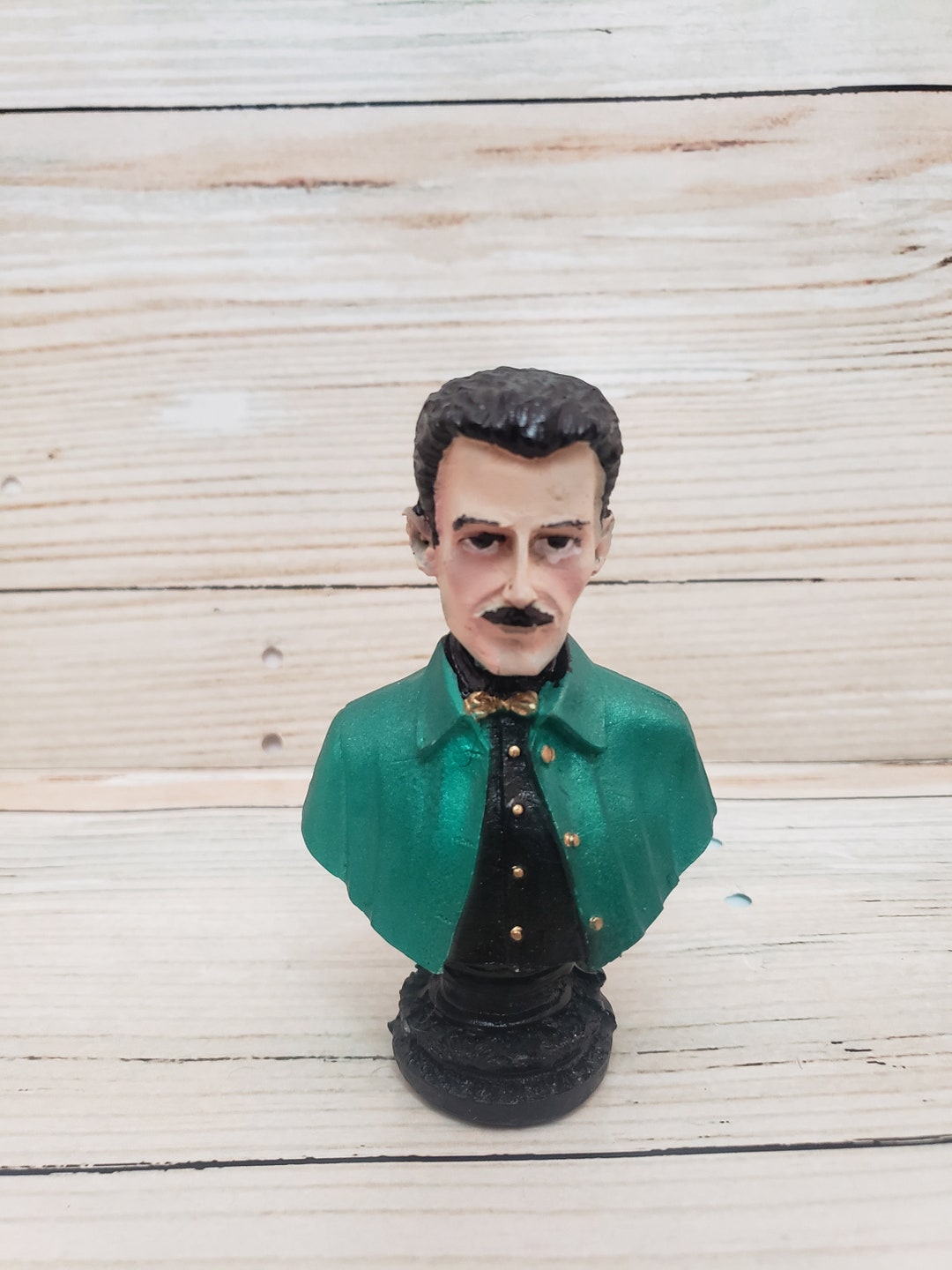Jesus Malverde Green Figurine Statue Handmade 5"x4" / Estatua Figura ...