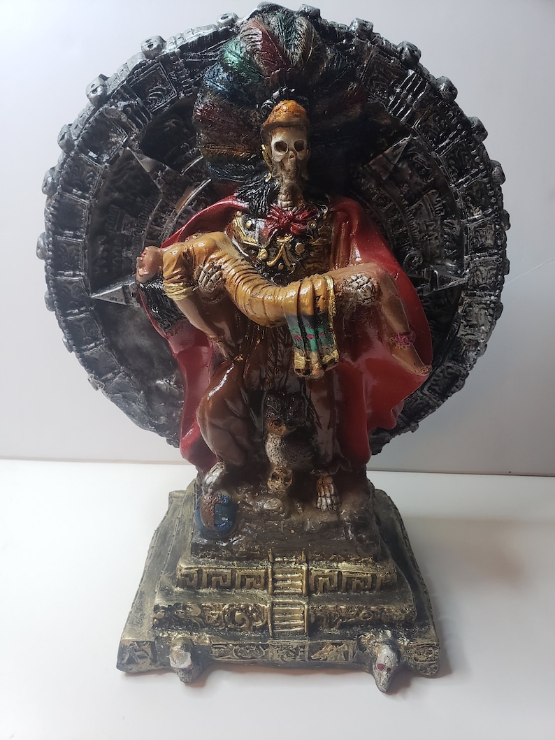 Santa Muerte Bendesida Azteca/ Aztec Calendar/ Holding a Girl/ | Etsy