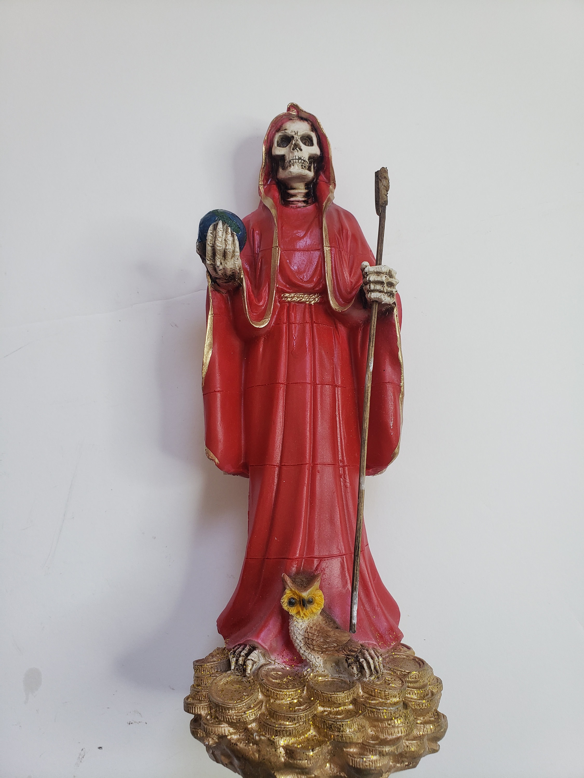 Santa Muerte Color Red 13 Holy Death Sculpture / Grim | Etsy