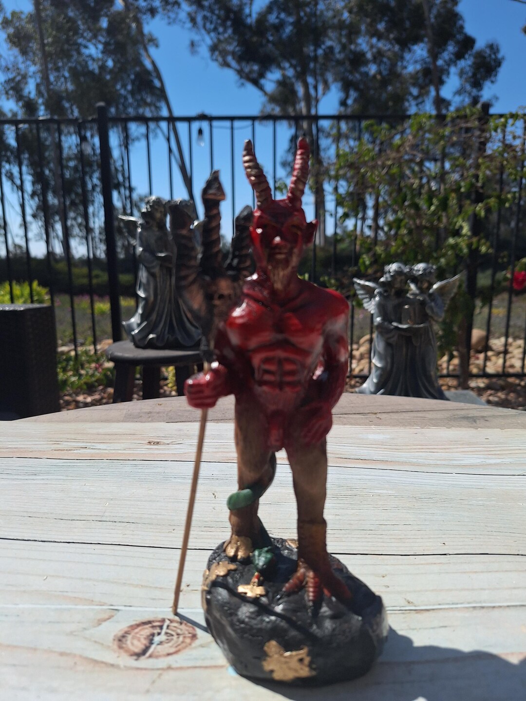 Satan Size 8.5" Color Red / Resin/ Devil / Evil / Statue Figurine ...