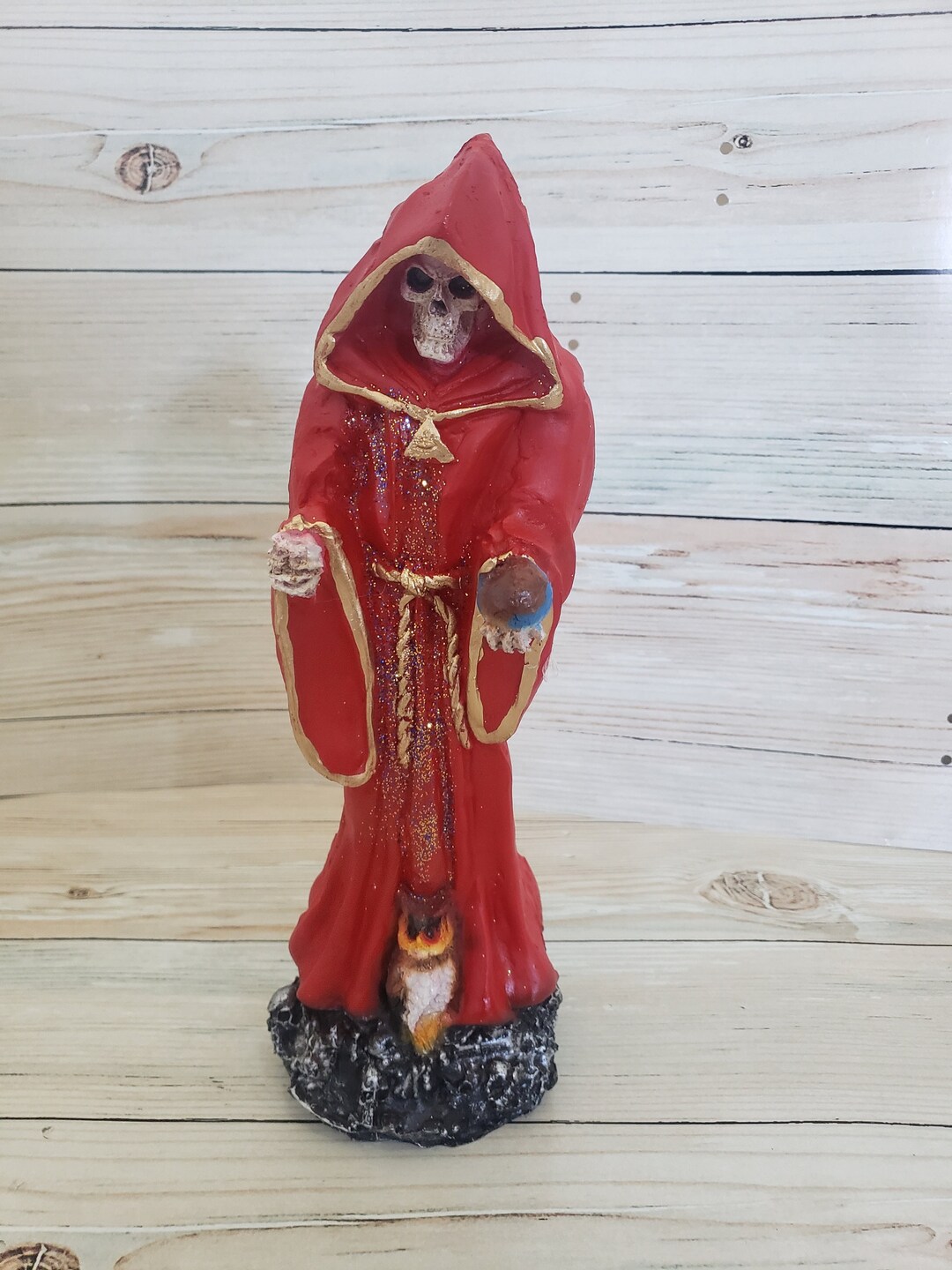 Santa Muerte Bendesida Roja - 15" Color Red - Holy Death Fix - Grim ...
