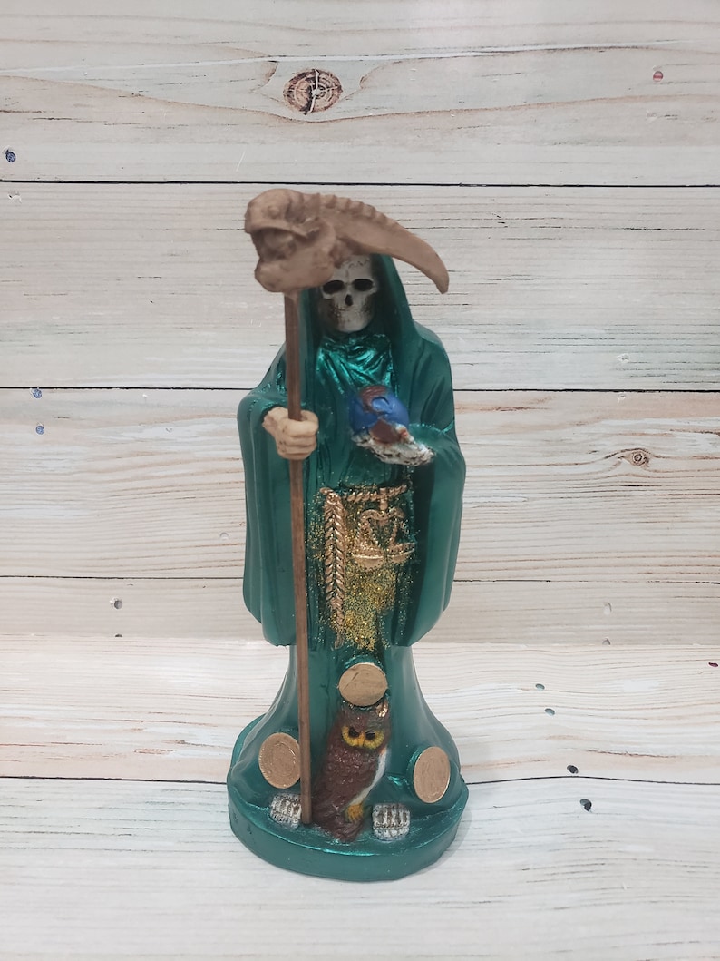 Santa Muerte Color Green 13" Holy Death Statue / Grim Reaper / Verde ...