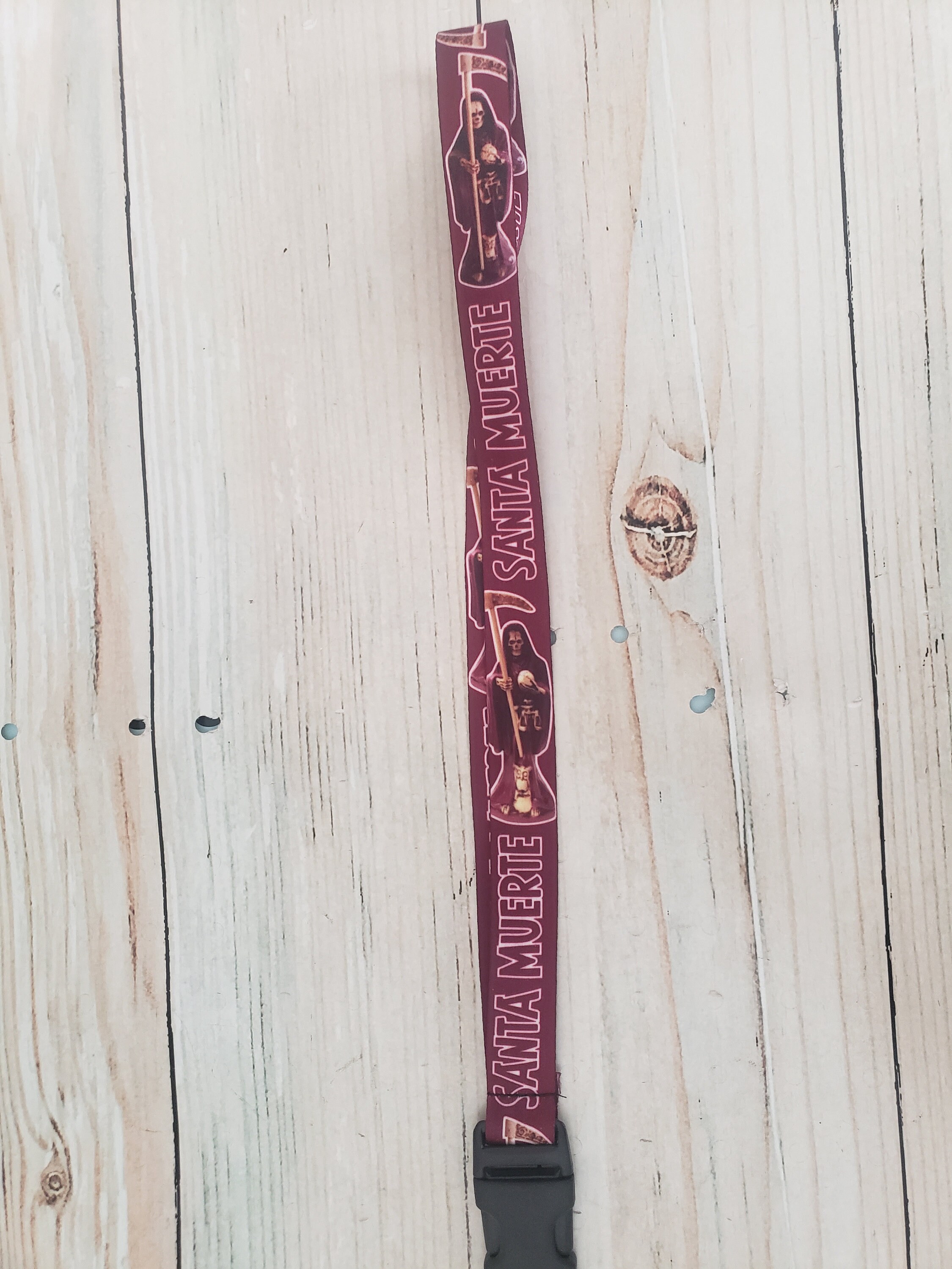 Santa Muerte Purple Lanyard Keychain - Brujeria - Etsy