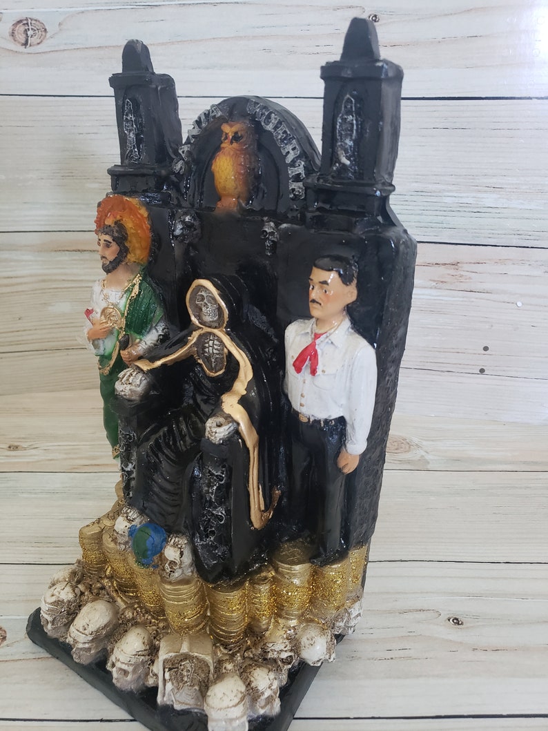 Handmade Jesus Malverde, Santa Muerte & San Judas Statue (14.5"x8") - Etsy