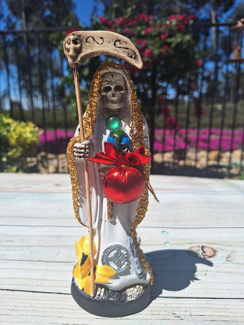 Santa Muerte Statue 8.5", Holy Death, White Dressed - Etsy