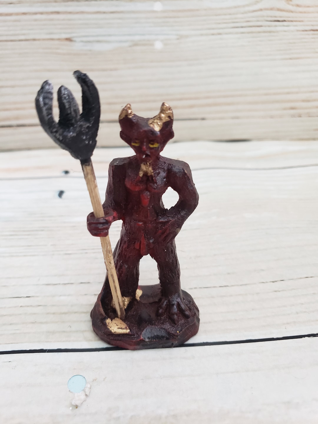 Handmade Red Satan Figurine: Resin Devil Statue (3.5") - Etsy