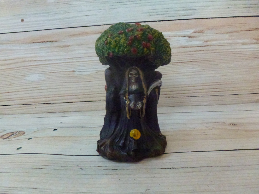 Santa Muerte Color Black 5.5x4 Holy Death Statue/ Tree of Life / Santa ...